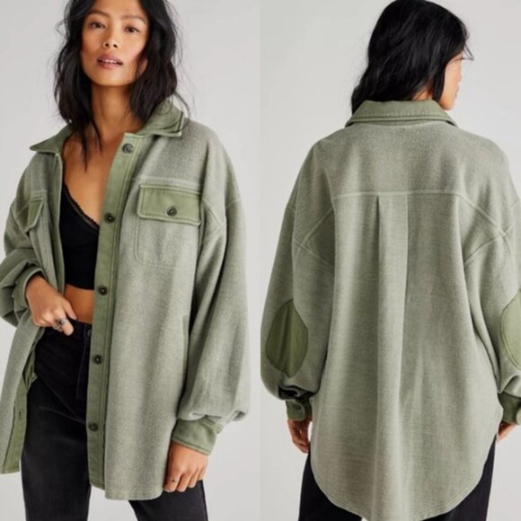 Free People | Jackets & Coats | Free People Ruby Jacket Green Sweater ...
